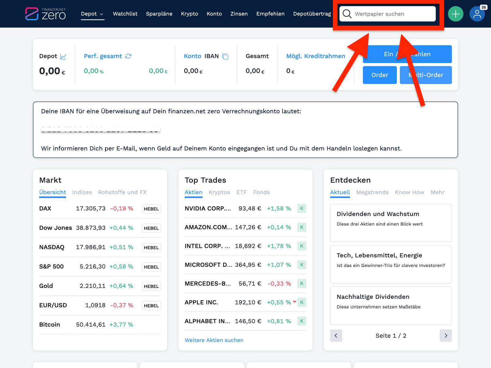 finanzen.net zero Anleitung: Konto eröffnen, Depot übertragen, Sparplan ...